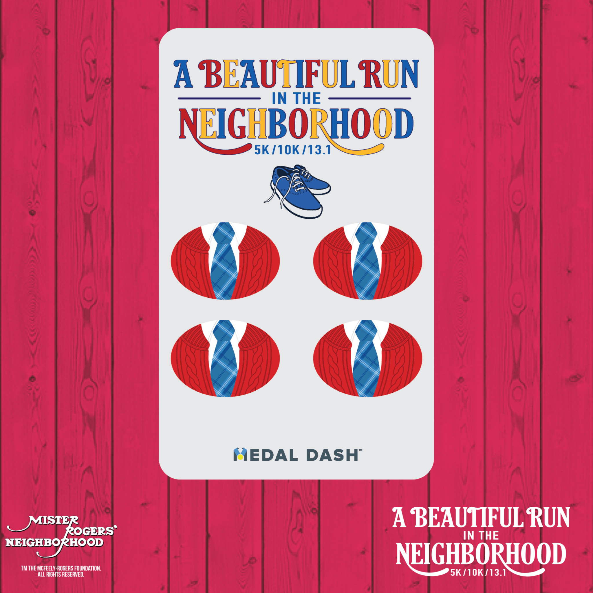 Beautiful Run in the Neighborhood Bib Snaps - Medal Dash